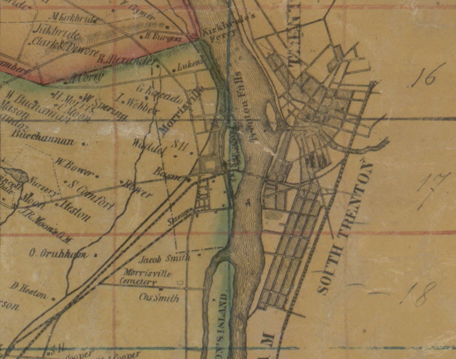1850 Farm Line Map of Bucks County Pa From Surveys Colored - Etsy