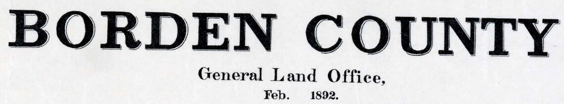 1892 Farm Line Map of Borden County Texas - Etsy