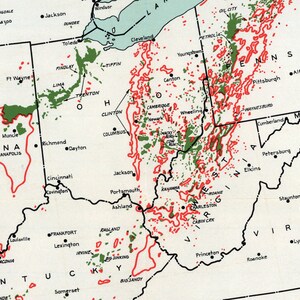 1941 Map of Oil and Gas Fields of the United States - Etsy