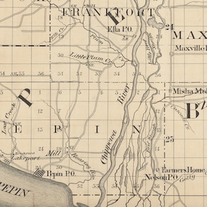 1880 Map of Pepin County Wisconsin - Etsy