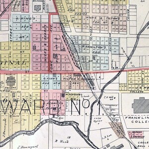1900 Map of Franklin Johnson County Indiana - Etsy