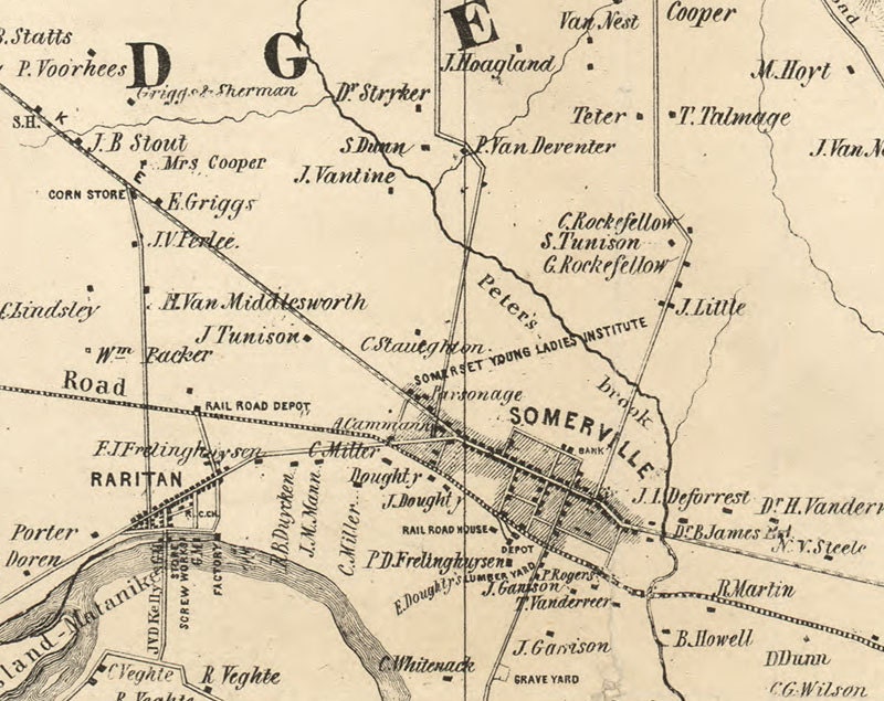 1850 Map of Somerset County New Jersey From Original Surveys - Etsy