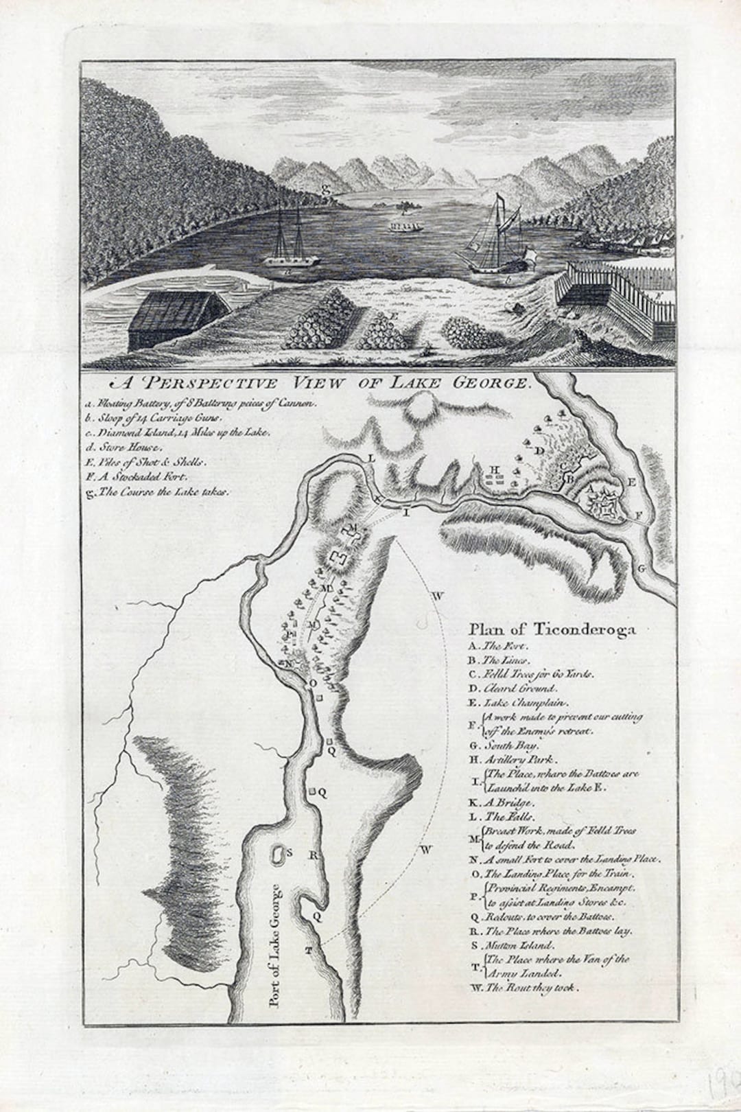 18th Century Map of Lake George - Etsy