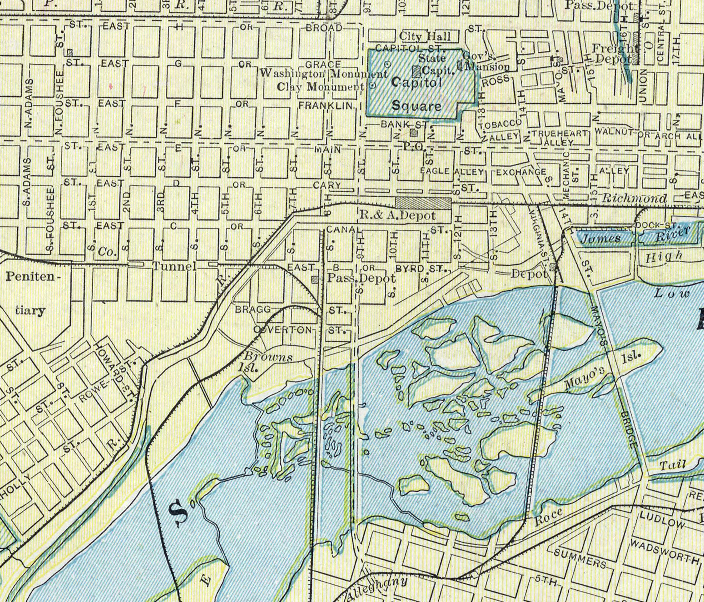 1899 Map of Richmond and Manchester Virginia - Etsy
