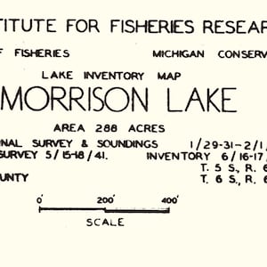 1941 Map of Morrison Lake Branch County Michigan - Etsy