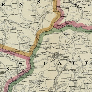 1890 Map of Allegheny County Pennsylvania - Etsy