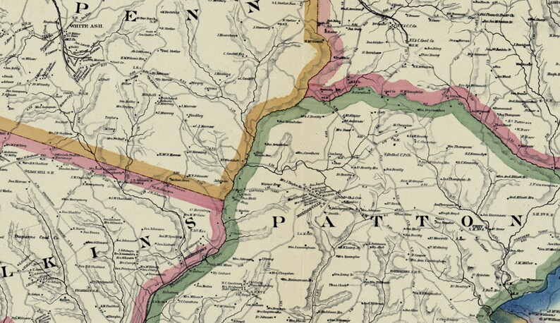 1890 Map of Allegheny County Pennsylvania - Etsy