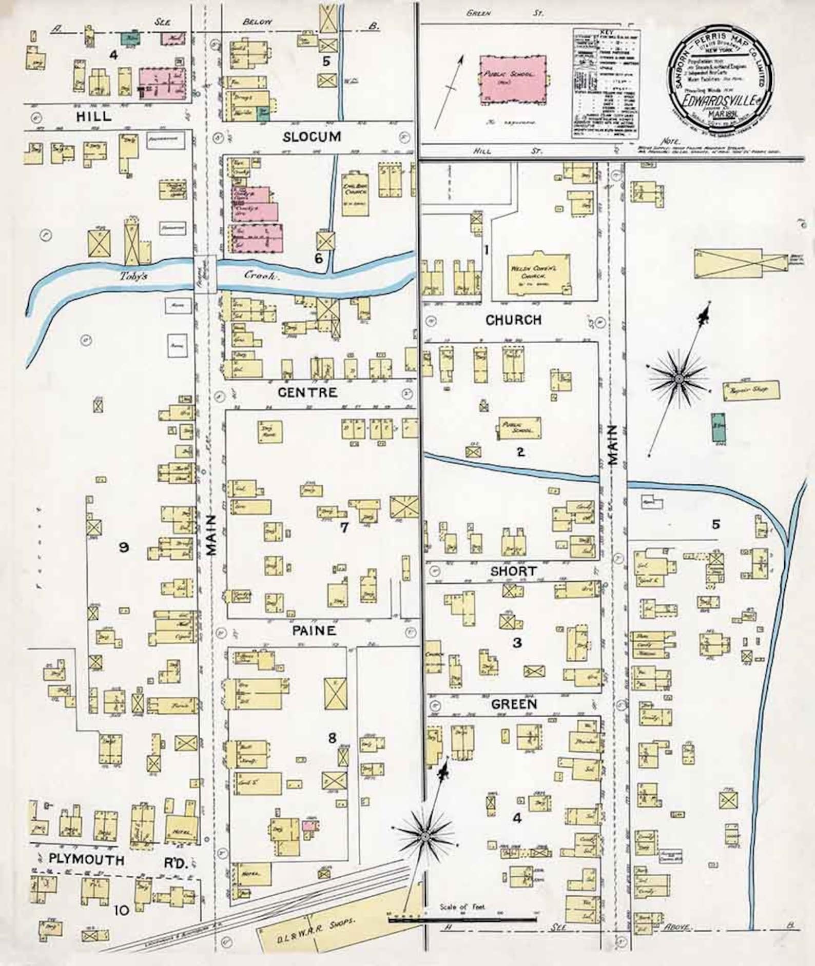 1891 Town Map of Edwardsville Luzerne County Pennsylvania - Etsy