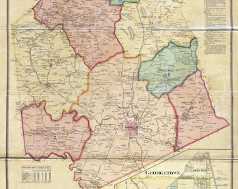 Precinct 1 Georgetown 1879 Old Town Map With Homeowner Names Kentucky ...