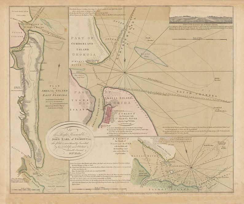 1770 Map of Amelia Island Florida - Etsy