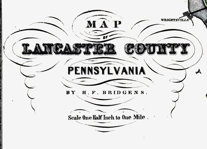 1864 Map of Lancaster County Pennsylvania - Etsy
