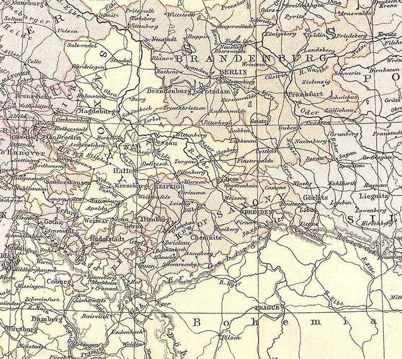 1885 Map of German Empire | Etsy