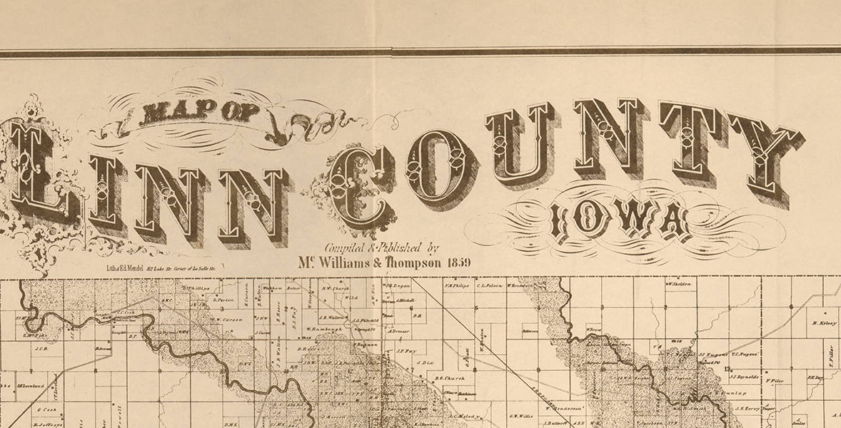 1859 Map of Linn County Iowa - Etsy