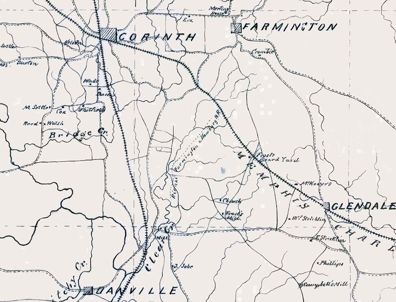 1890s Map of Tishomingo County Mississippi | Etsy