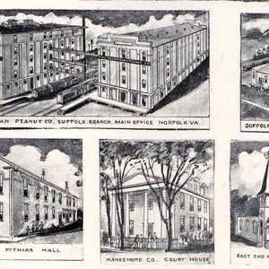 1907 Panoramic Map of Suffolk Nansemond County Virginia - Etsy