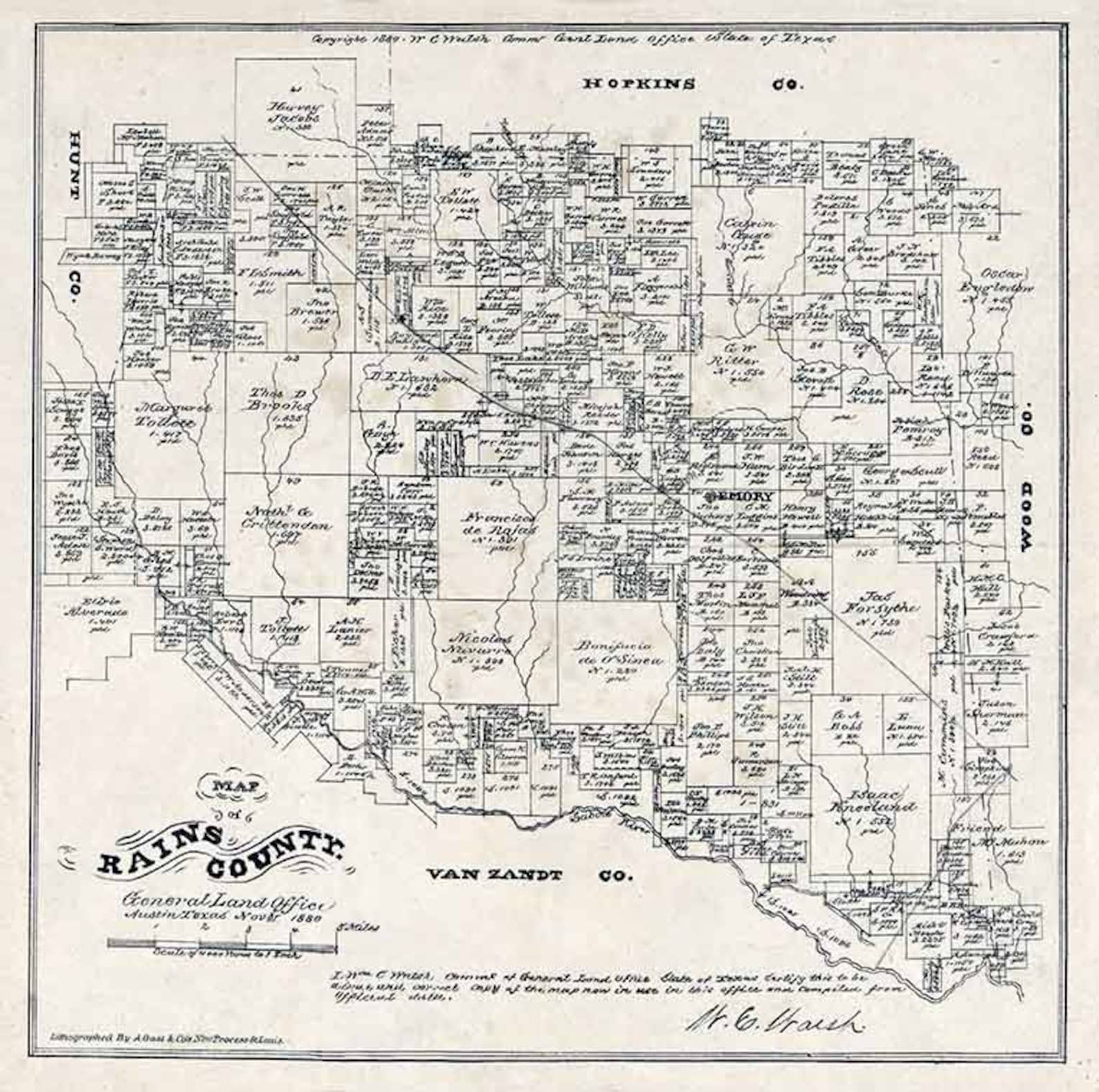 1870 Farm Line Map of Stephens County Texas - Etsy