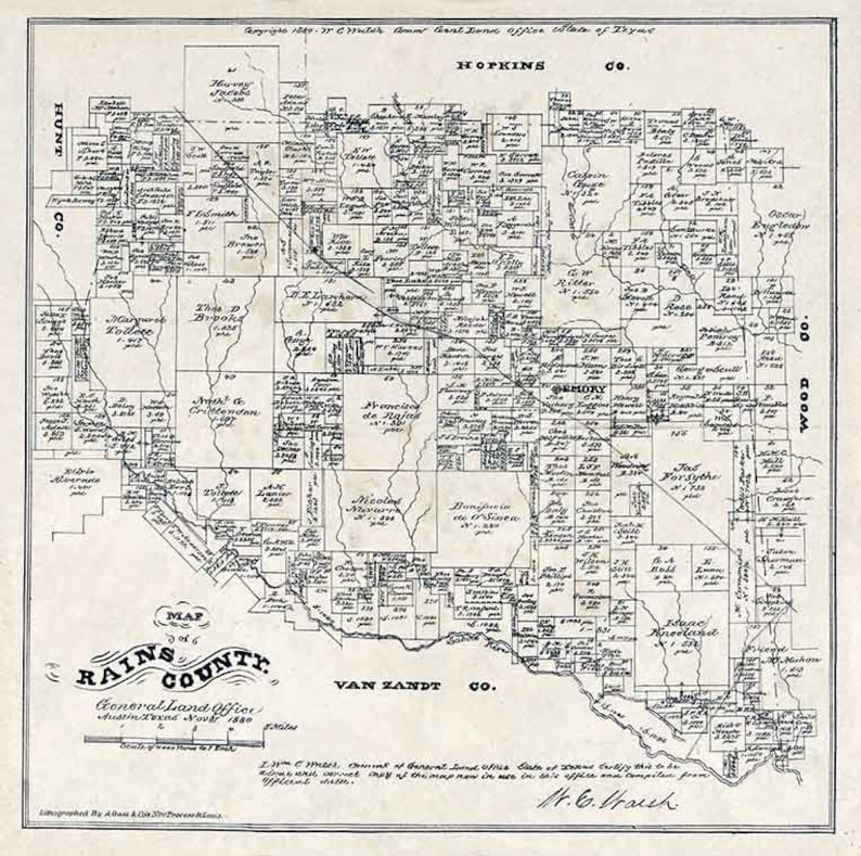 1870 Farm Line Map of Stephens County Texas - Etsy