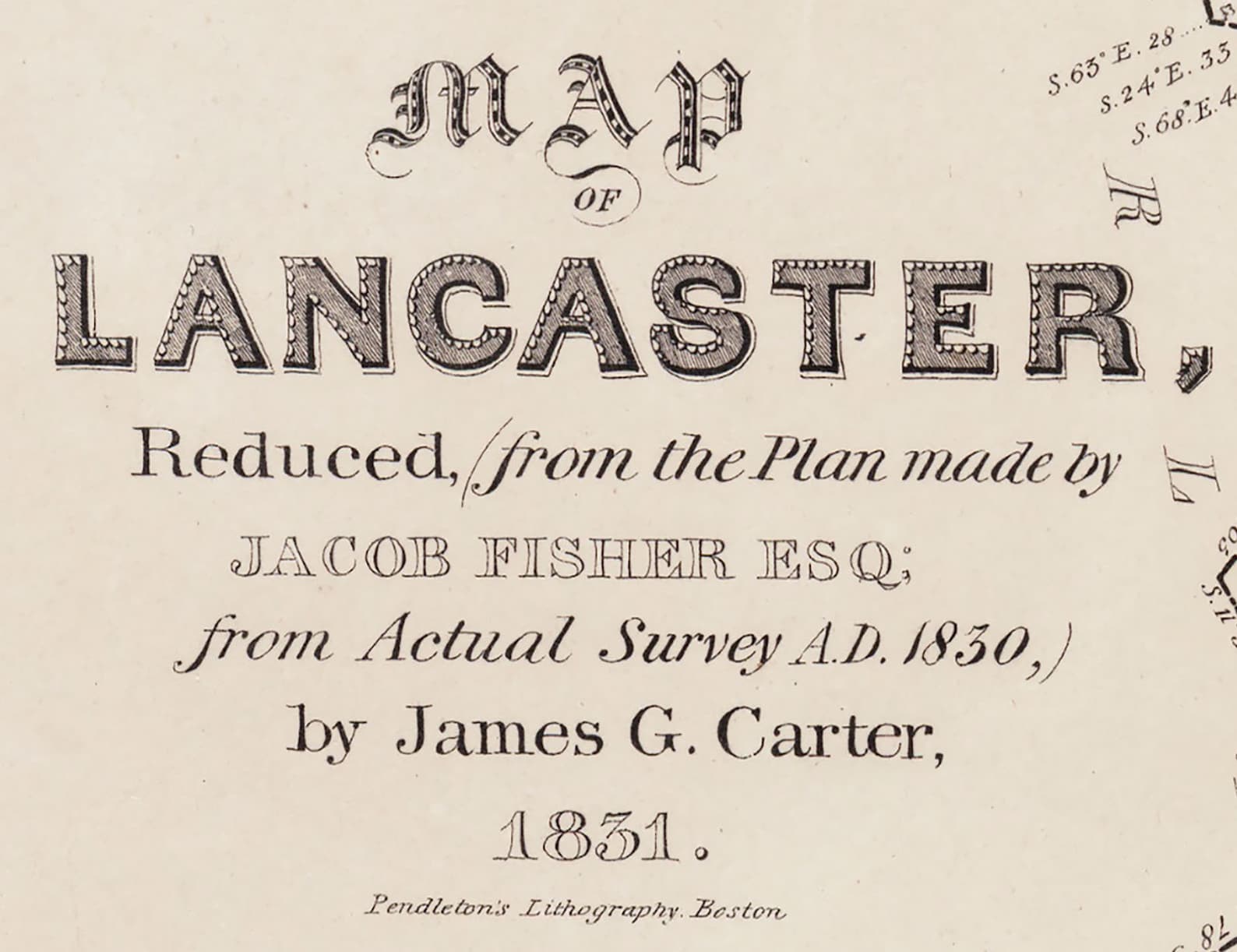 1831 Map of Lancaster Massachusetts | Etsy