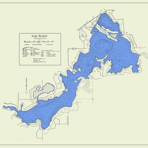 1970 Map of Lake Beulah Walworth County Wisconsin - Etsy