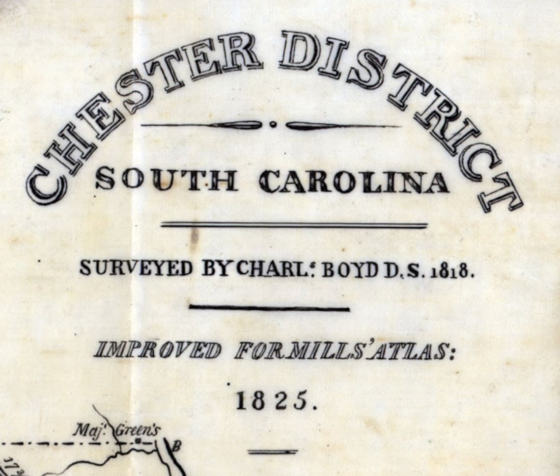 1825 Map of Chester County South Carolina Family Names - Etsy