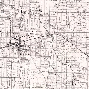 1870 Farm Line Map of Edgar County Illinois Paris - Etsy