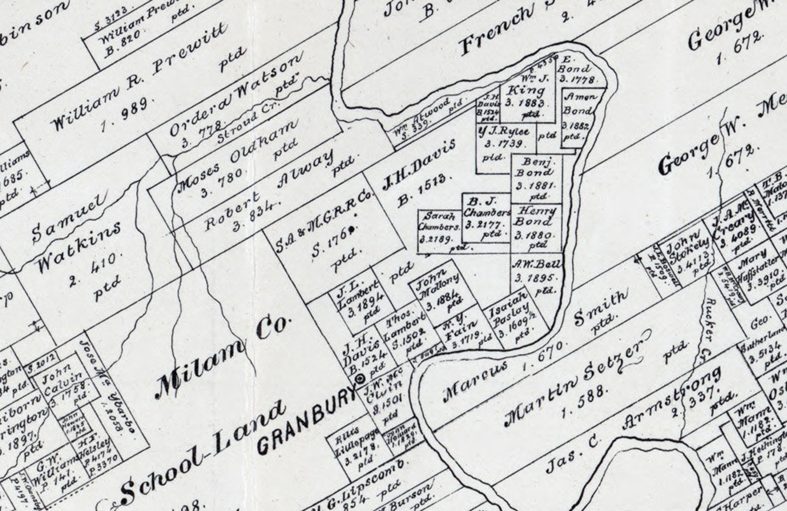 1879 Map of Hood County Texas | Etsy