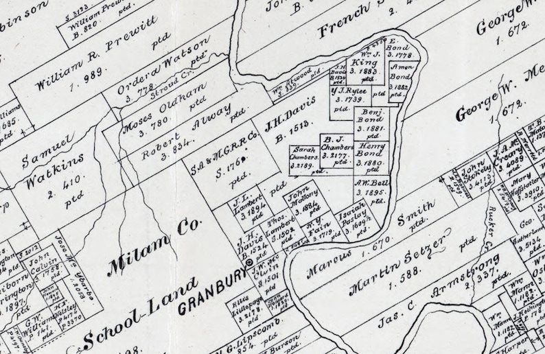 1879 Map of Hood County Texas - Etsy