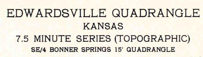 1950 Topo Map of Edwardsville Kansas Kansas River | Etsy