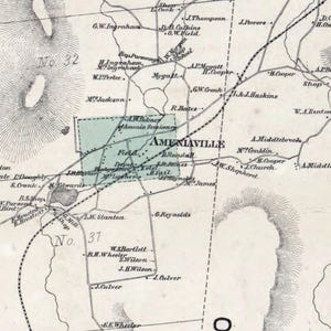 1858 Map of Amenia Township Dutchess County New York - Etsy
