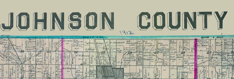 1912 Farm Line Map of Johnson County Indiana - Etsy