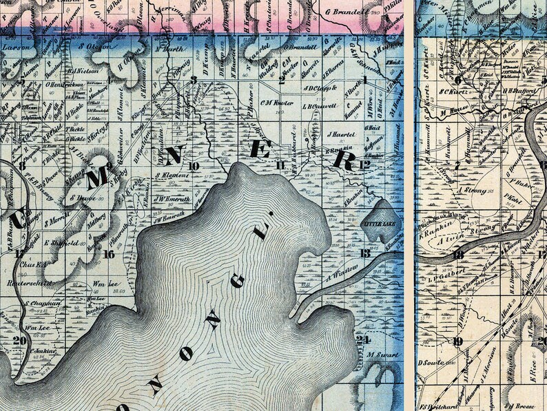 1862 Farm Line Map of Jefferson County Wisconsin - Etsy