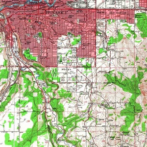 1950 Topo Map of Spokane Washington Fivemile Prairie - Etsy