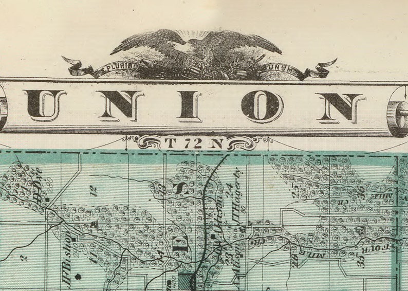 1875 Map of Union County Iowa - Etsy