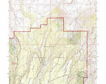 Topo Map of Wasatch Mountains - Etsy