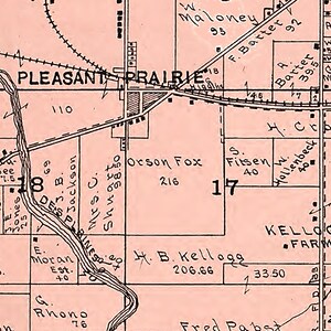 1908 Map of Pleasant Prairie Township Kenosha County Wisconsin - Etsy