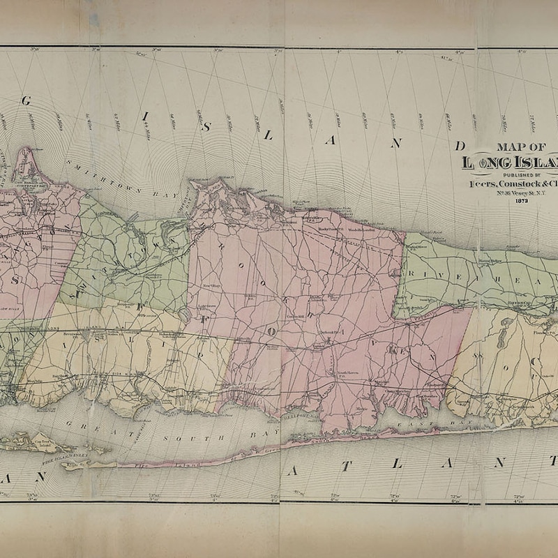 Map of Long Island - Etsy