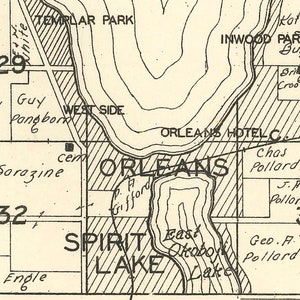 1930 Map of Spirit Lake Dickinson County Iowa - Etsy