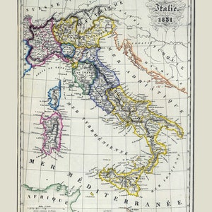 1831 Map of Italy - Etsy