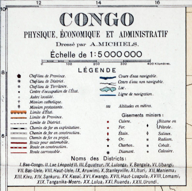 1879 Map of Congo Democratic Republic - Etsy