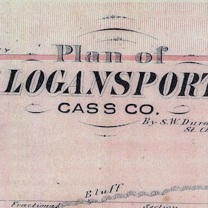 1876 Map of Logansport Cass County Indiana - Etsy