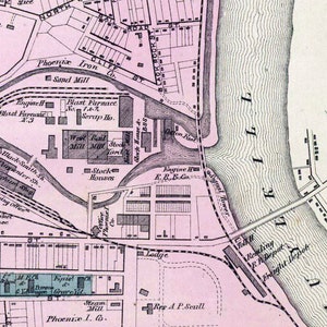 1873 Town Map of Phoenixville Chester County Pennsylvania - Etsy