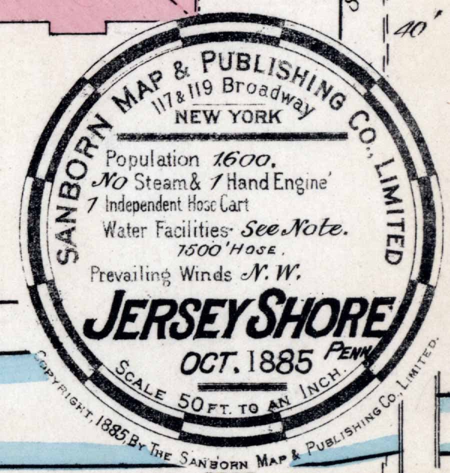 1885 Town Map of Jersey Shore Lycoming County Pennsylvania - Etsy