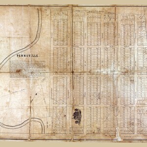 1870 Map of Pennsville New Jersey - Etsy