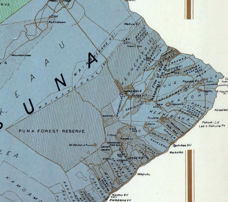 1928 Map of Hawaii - Etsy