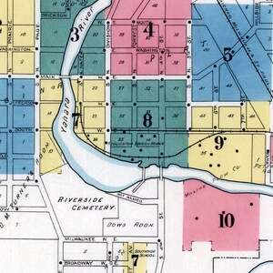 1912 Town Map of Stoughton Dane County Wisconsin - Etsy Canada