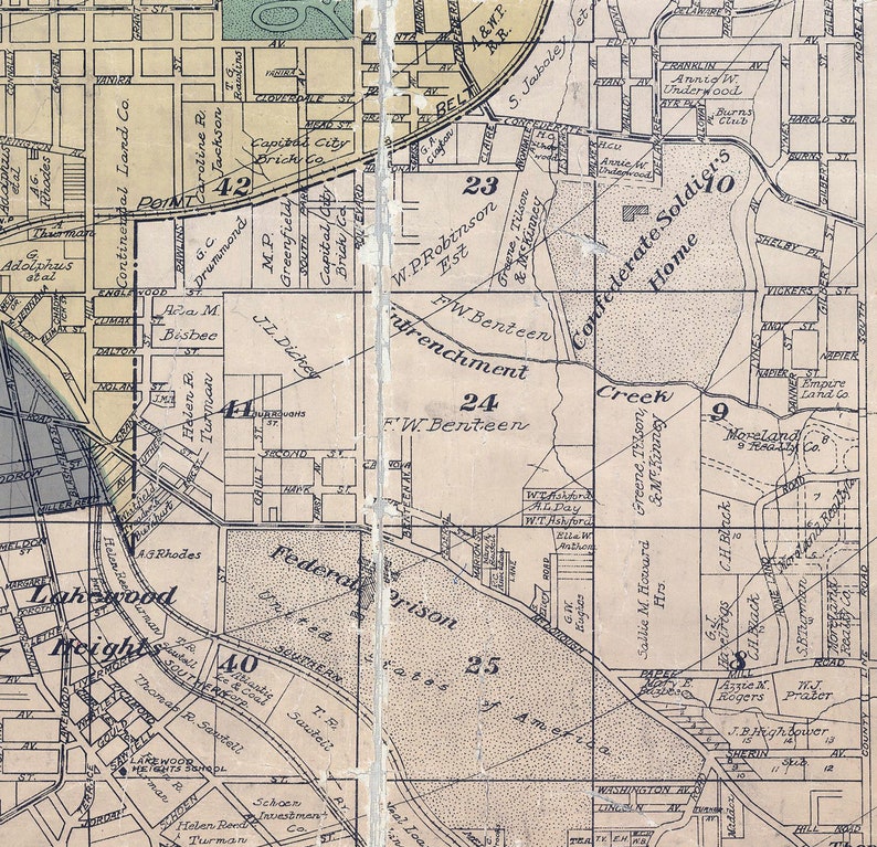 1921 Map of Atlanta Georgia - Etsy