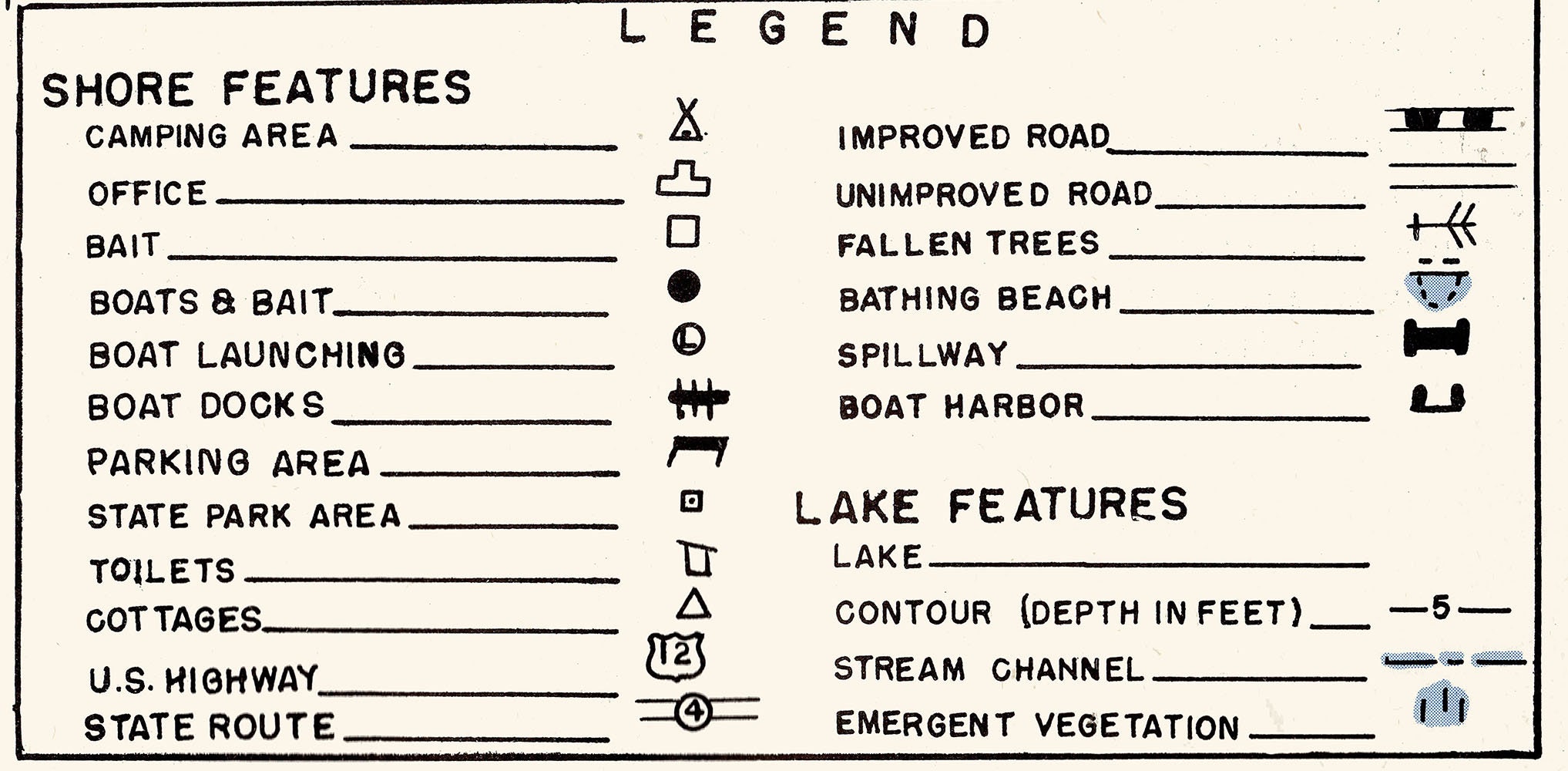1959 Map of Rocky Fork Lake Highland County Ohio - Etsy Singapore