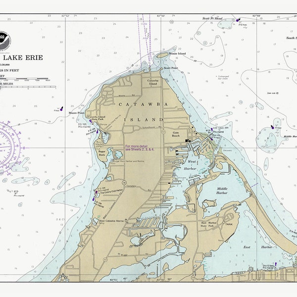Catawba Island Map - Etsy