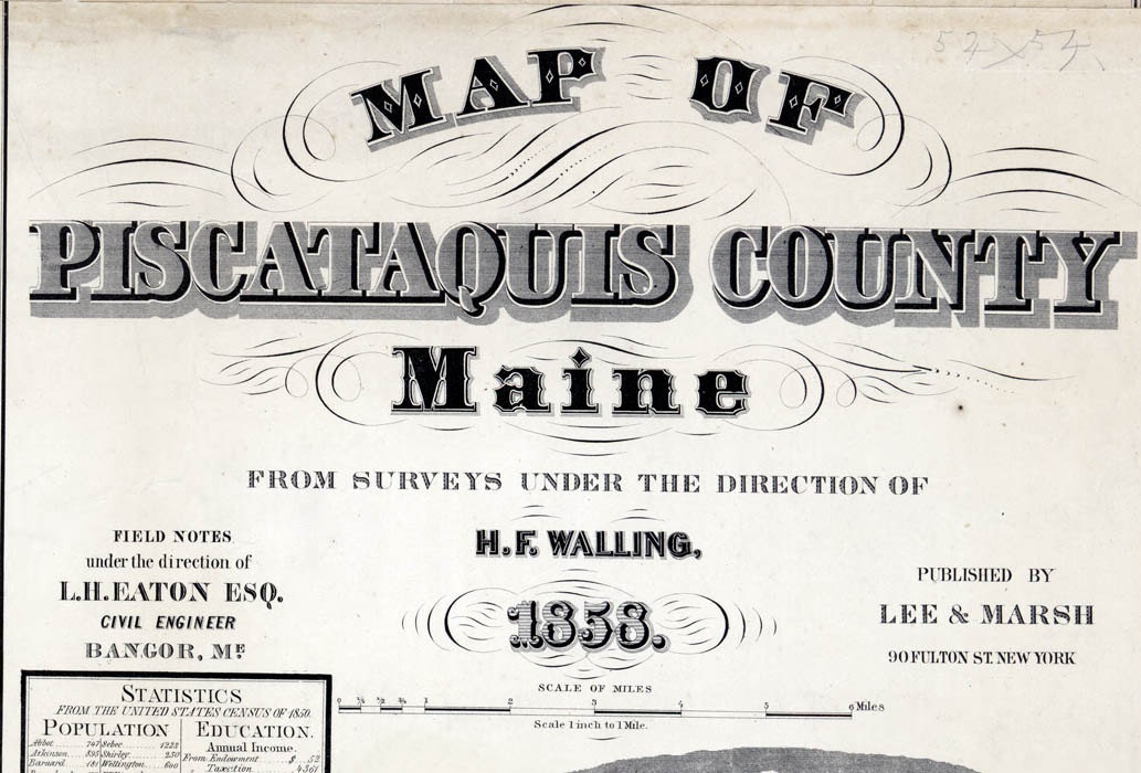1858 Map of Piscataquis County Maine - Etsy
