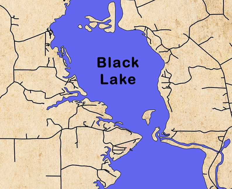 2024 Map of Black Lake and Saline Lake Natchitoches Parish Louisiana - Etsy